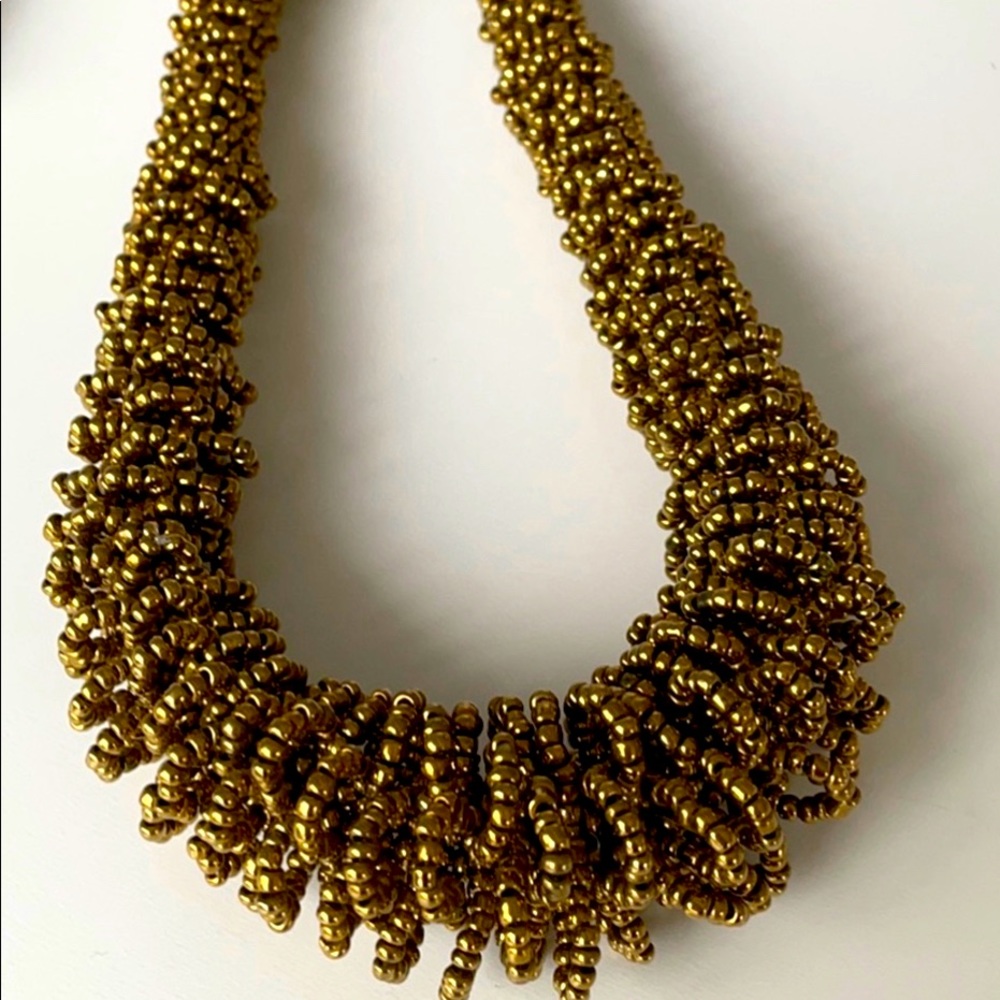 Tulum Goddess Necklace Beaded Gold - Gem